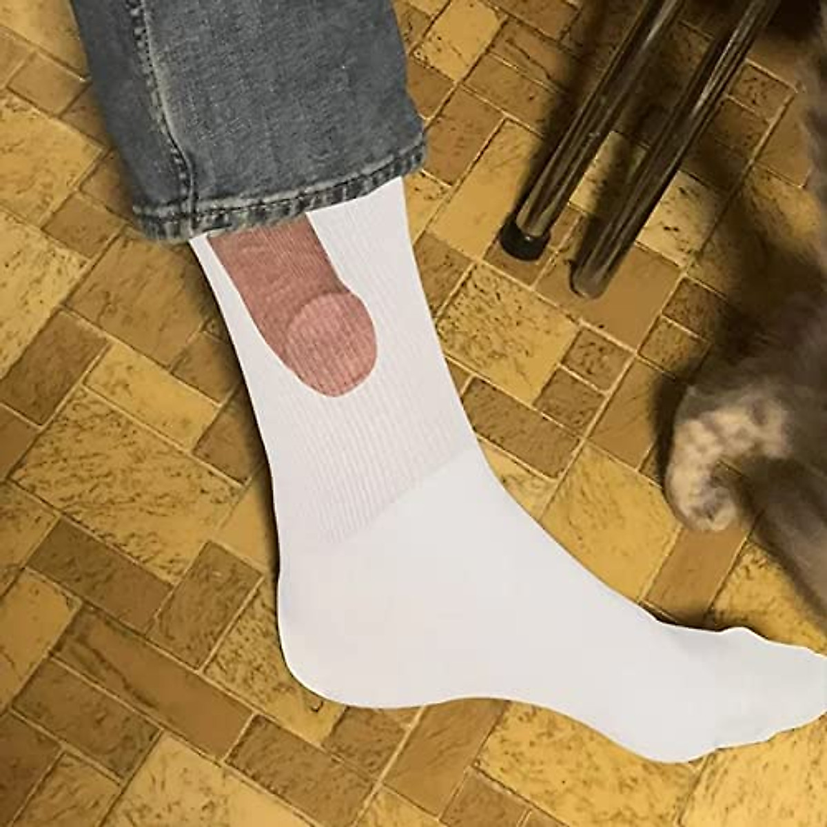 Men's and Women's Fun Formal Socks Pattern Fun Casual Socks Bag Cotton Novelty Show Off Socks,1PC (White, One Size)