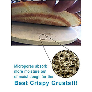 Dracarys 15" Round Pizza Stone Baking Stones for Grill and Oven,Big green Egg Accessories,Heavy Duty Ceramic Pizza Grilling Pan,Thermal Shock Resistance Perfect for Baking Crisp Crust Pizza