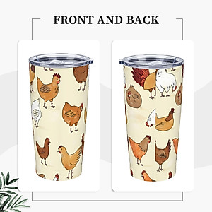 A Brood Of Chickens 20oz Tumbler Stainless Steel Vacuum Insulated Double Wall Travel Tumbler, Durable Insulated Coffee Mug, Thermal Cup With Lid and Straw for Hot & Cold Drinks