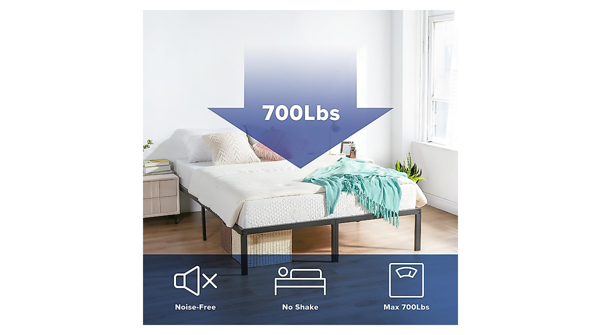 Olee Sleep Heavy Duty Steel Platform Bed Frame Cal King – Noise-Free ...