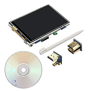 DIGISHUO 3.5 Inch HDMI LCD Screen for Raspberry Pi 4B 3B 2B | Display 480x320 Screen | with Dedicated Transparent Case |HDMI| Pen | Disc