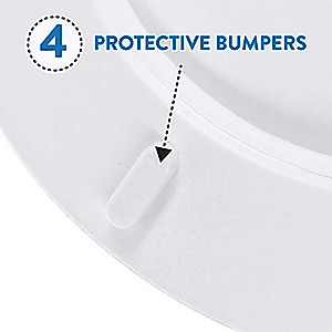 Ginsey Cushioned Desert White Soft Toilet Seat for Stylish Bathroom Décor, Off-white, Elongated 19.7 x 15 x 3 inches