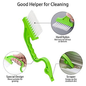Aivwis Hand-held Groove Gap Cleaning Tools, Window Track Cleaning Brush, Crevice Cleaning Brushes for Deep Cleaning Door Window Track, Seams, Etc.