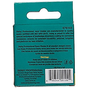100 Derby Professional Single Edge Razor Blades