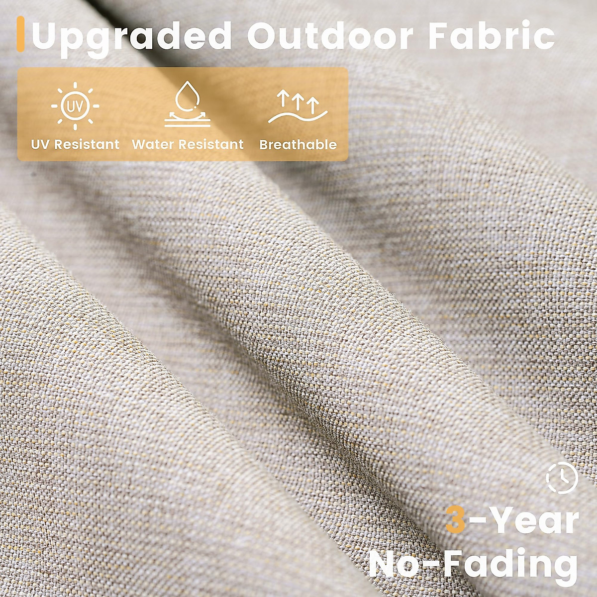 HOOOWOOO Patio Furniture Set,7 Piece Outdoor Furniture Set with Fire Pit Table,Wicker Patio Conversation Couch Swivel Chairs Ottoman Set,Beige