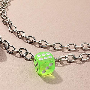 Punk Pocket Wallet Chain Cute Angel Dice Mushroom Heart Thorns Jean Pants Multilayer Belt Chains Waist Belly Body Chain Jewelry for Women and Girls -Dice