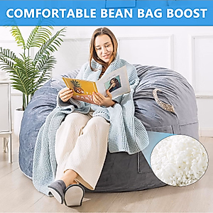 WhatsBedding 10 lbs Bean Bag Filler - Shredded Memory Foam Filling - Premium Bean Bag Chairs Filler for Cushion - Convenient Pillow Stuffing Foam Refill(10 Pounds)