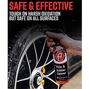 Adam's Polishes Tire & Rubber Cleaner (16 oz) - Removes Discoloration From Tires Quickly - Works Great on Tires, Rubber & Plastic Trim, and Rubber Floor Mats