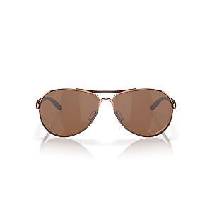 Oakley Women's OO4079 Feedback Aviator Sunglasses, Rose Gold/Prizm Tungsten Polarized, 59 mm
