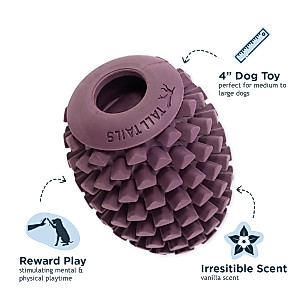 Tall Tails Natural Rubber Pinecone Reward Toy for Dogs Toy - Use with Spreadable Treats and Kibble