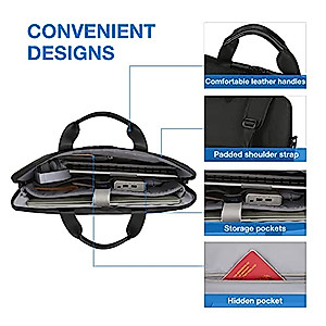 BAGSMART Laptop Bag, 15.6 Inch Laptop Case,Slim Computer Bag for Men Women,15 Inch Water-Repellent Messenger Shoulder Bag,Office Bag Work Bag,Laptop Briefcase for Business Office Travel,Black