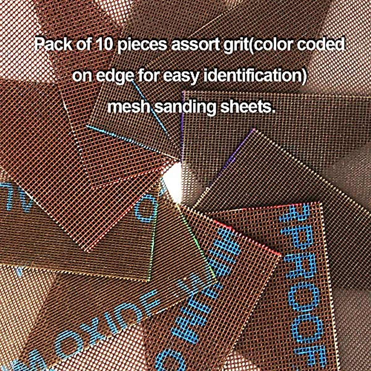 O'SKOOL Mesh Sanding Sheet 180, 240, 320, 400, and 600 Grit (Provided in a 10 Sheet Pack) Dust Free Mesh Abrasive Sandpaper