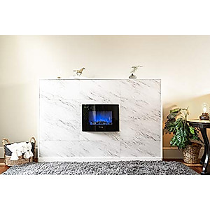 e-Flame USA Sundance Curved Wall Mounted or Freestanding LED Electric Fireplace with Remote - Adjustable, Timer, Remote - 22-inch