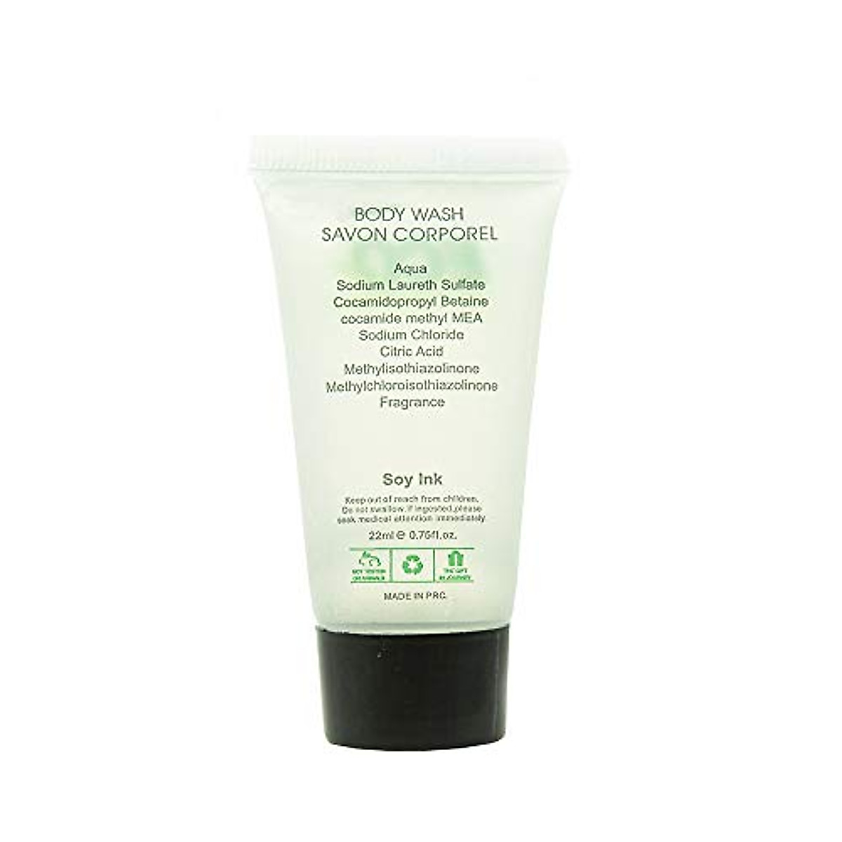ECO amenities Travel Size Body Wash Bulk 0.75oz (72 Pack) - 22ml | Body Wash Supplies for Hotels, Airbnb, Motels & Inns - Green Tea Scent | Travel size Toiletries | Hotel size Toiletries in Bulk