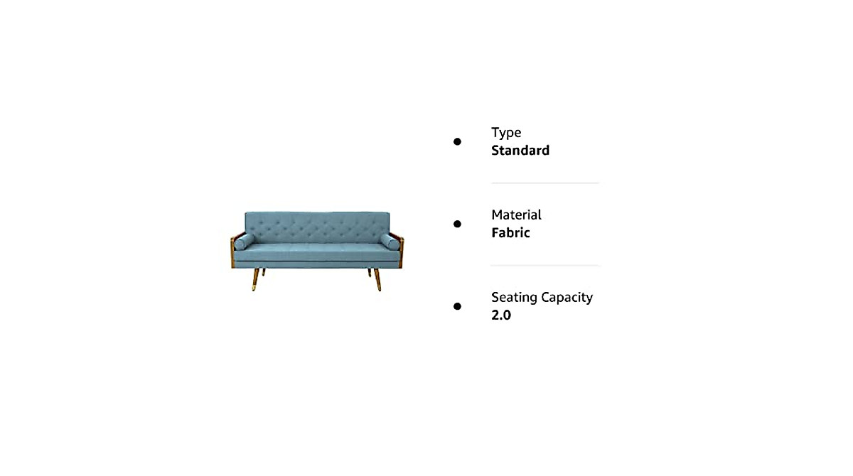 Aidan Mid Century Modern Tufted Fabric Sofa in Blue | Christopher ...