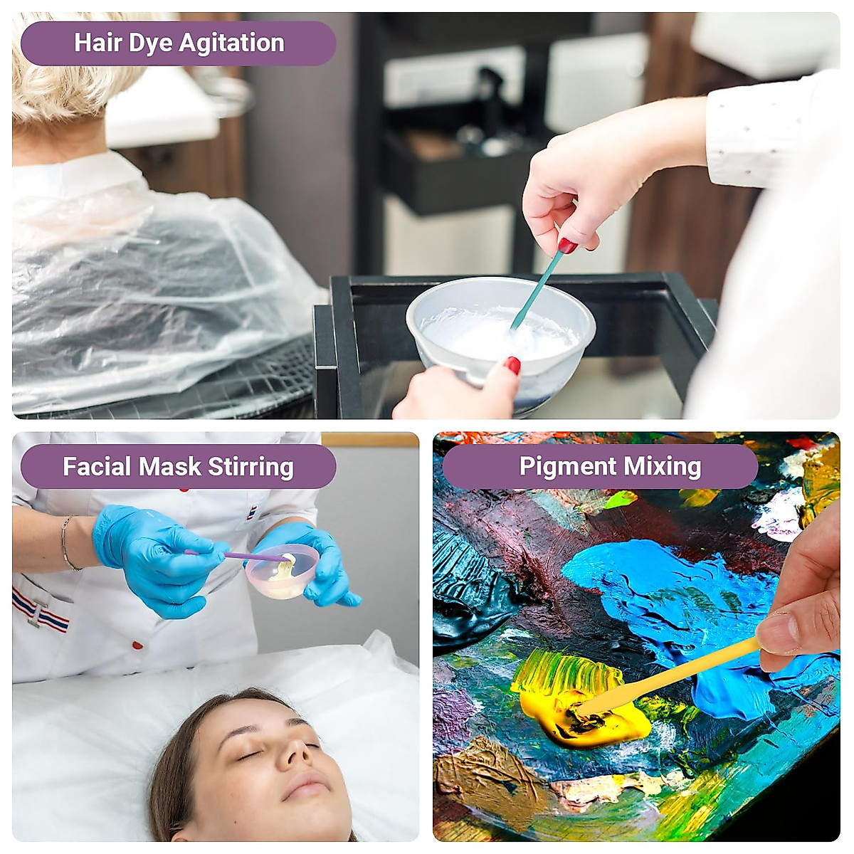 9PCS Colored Silicone Stir Sticks, Gartful Reusable Epoxy Resin Stir Sticks, for Resin Mixing, Paint, Making Glitter Tumblers Cups, Arts, Crafts, Facial Mask Stirring Rods, 9 Colors