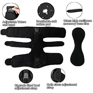 MIYALIONE Upgrade Plantar Fasciitis Night Splint 2 Pack 3 Adjustable Straps Plantar Fasciitis Relief Brace for Women&Men Relief Brace for Plantar Fasciitis Achilles Tendonitis and Foot Drop (Black)