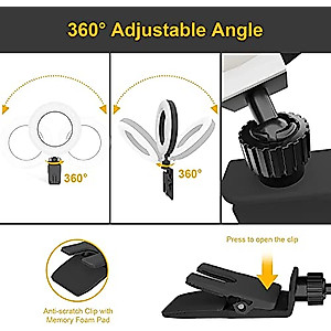 Video Conference Lighting Kit 3000k-6000K Dimmable Led Ring Lights Clip on Laptop Monitor for Remote Working, Distance Learning,Zoom Calls, Self Broadcasting and Live Streaming, YouTube Video,TikTok