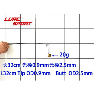 LureSport 5pcs 32cm Solid Carbon Rod Tip Blank no Paint Rod Building Components Fishing Pole Repair DIY Accessories