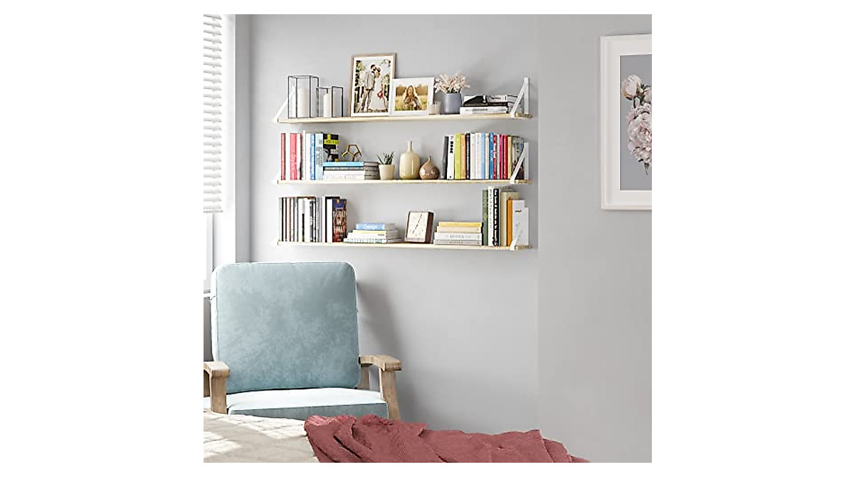 Wallniture Bora 48" Floating Shelves - Rustic Wall Storage & Decor