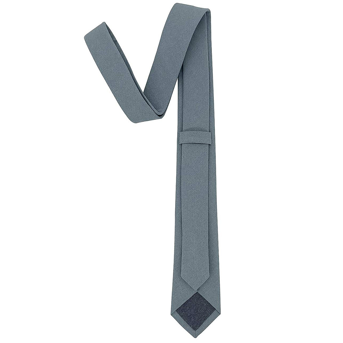 Kebocis Mens Solid Color Cotton Necktie Regular Tie for Men, Dusty Blue