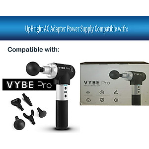 UpBright 24V AC/DC Adapter Compatible with VYBE Pro LV9 Percussive Massager Deep Tissue Muscle Percussion Massage Gun Li-ion Battery 2000mAh 3YE GQ24-240100-AU GQ24-240100AU 24VDC Power Supply Charger