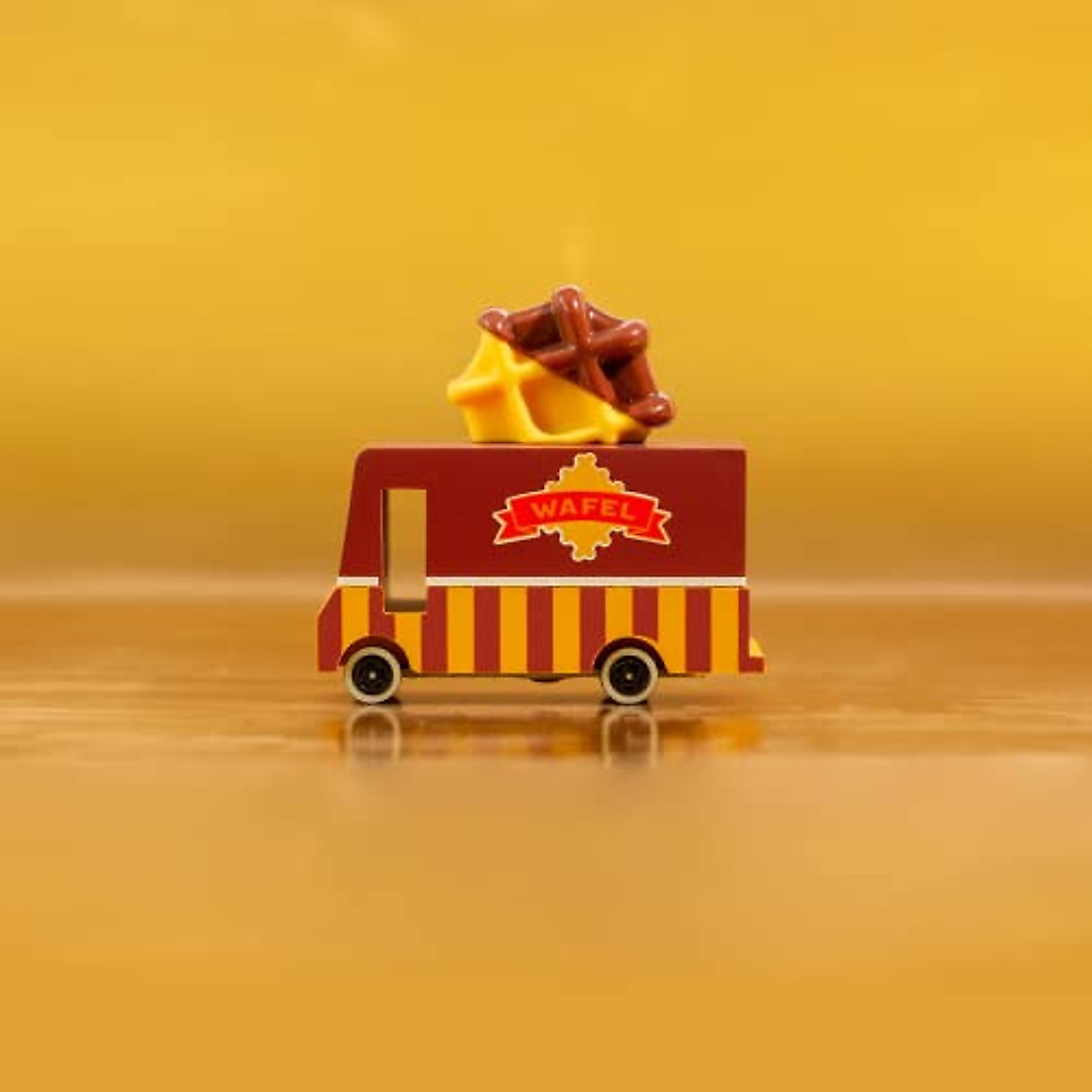 Candylab Toys CANDYCAR® Wooden Food Truck Collection - Waffle Van, Premium Handcrafted Beech Wood Toy Car