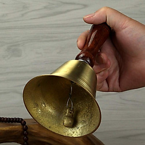 TOYANDONA Metal Hand Bells Call Bell Service Hand Bells Black Wooden Handle Handbells Santa Hand Bell Note Handbell Diatonic Metal Bells Musical Percussion for Christmas Dinner Shop Hotel