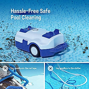 BESTROBTIC PC01W Cordless Robotic Pool Cleaner, Ultra Powerful Pool Vacuum with Triple Motors, Sonar Detection Turning & Obstacle Avoidance, Self-Parking, Up to 120mins, Ideal for Above/In-ground Pool