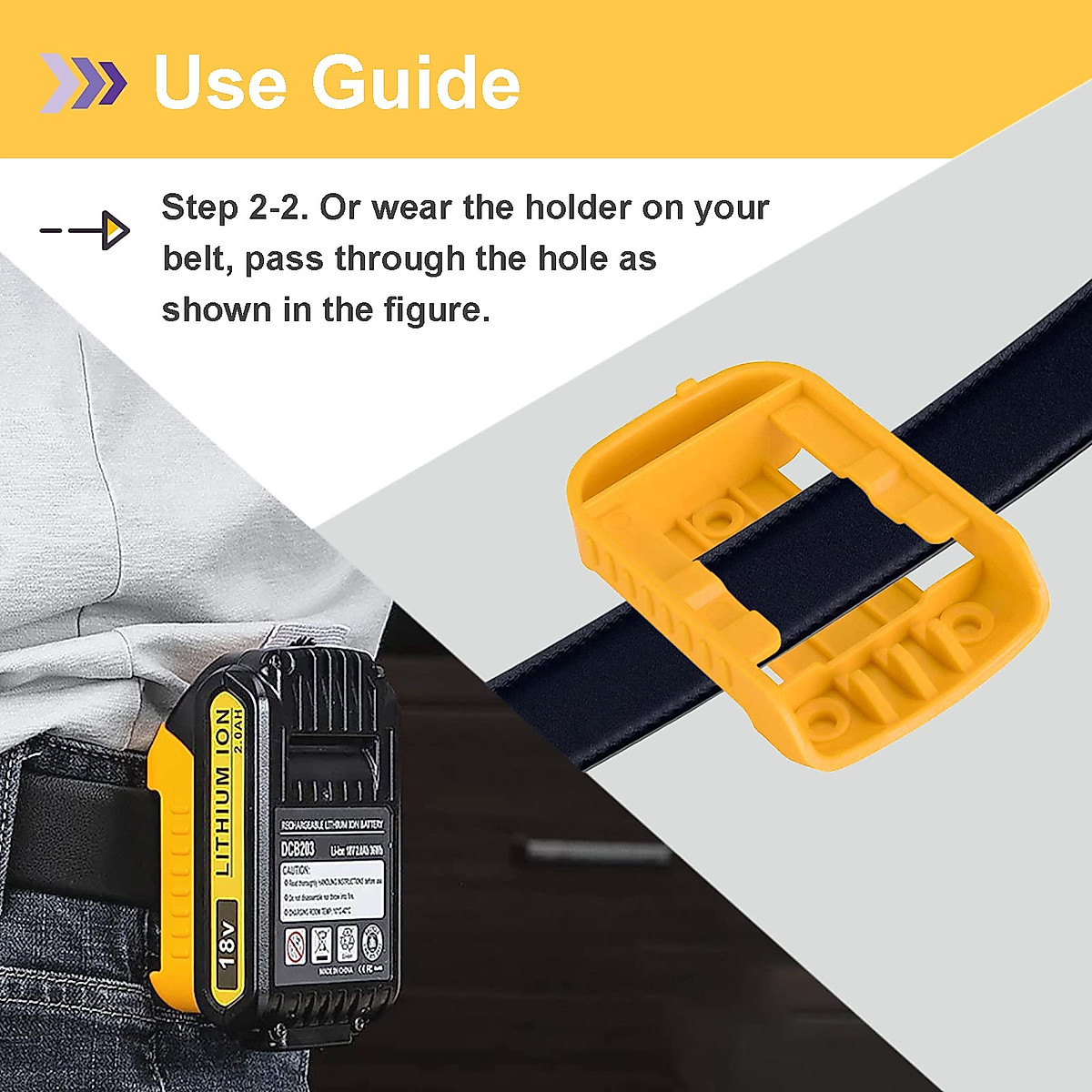 NA Battery Mount Holder for Dewalt 20V 60V Battery Dock Holder Fit for DeWalt Battery Power Tools, 5 Pack (No Battery)