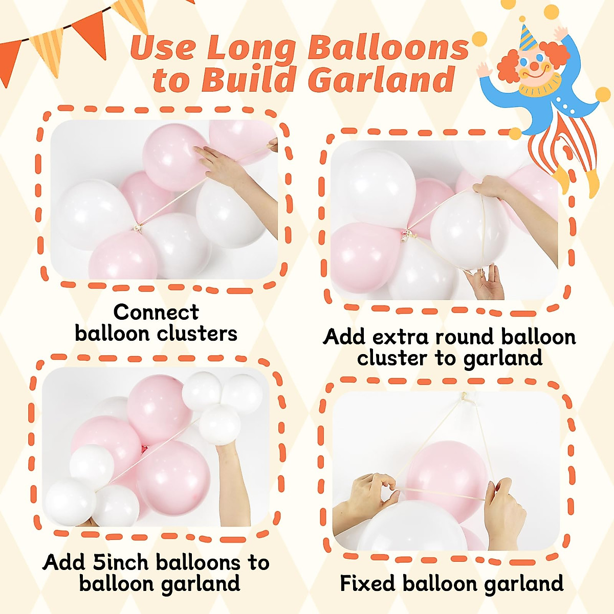 100pcs 260 Balloons Clear Long Skinny Balloons Premium Latex Twisting Balloons Animals Balloons Long Balloons for Tying Balloon Arch Birthday Wedding Party Decorations