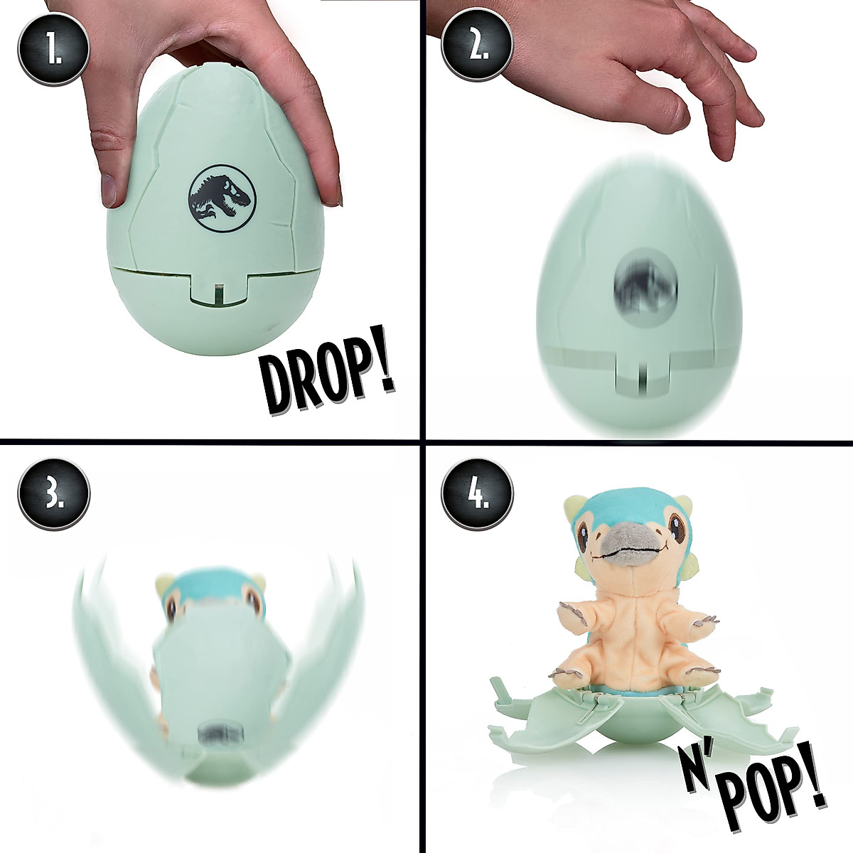Wow! PODS Stuff Jurassic World Drop 'n Pop Dino - Bumpy | Dinosaur Egg with Pop-up Plush Toy | Official Fallen Kingdom Merchandise, Gifts and Toys for Boys and Girls, Aged 5+