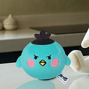 CALEMBOU Anime Plush Keychain for Backpack, Cute Chick Plush Scissor Seven Bird Key Chain Pendant (Angry)