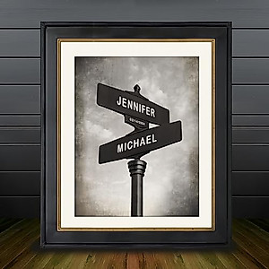 Couples Gift Ideas | Customized Gifts - Engagement Gifts for Couples | Wedding Gifts | One Year Anniversary Gifts for Men | Personalized Street Sign | Lovers Crossroads | One Year Anniversary Gifts