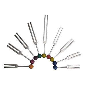 Radical Solfeggio Tuning Fork Set - 9 Tuning Forks Perfect for DNA Healing w Chakra Color Rubber Balls and Wood Hammer Mallet, Sound Therapy,(174 Hz, 285 Hz, 396 Hz, 417 Hz, 528 Hz, 639 Hz etc)