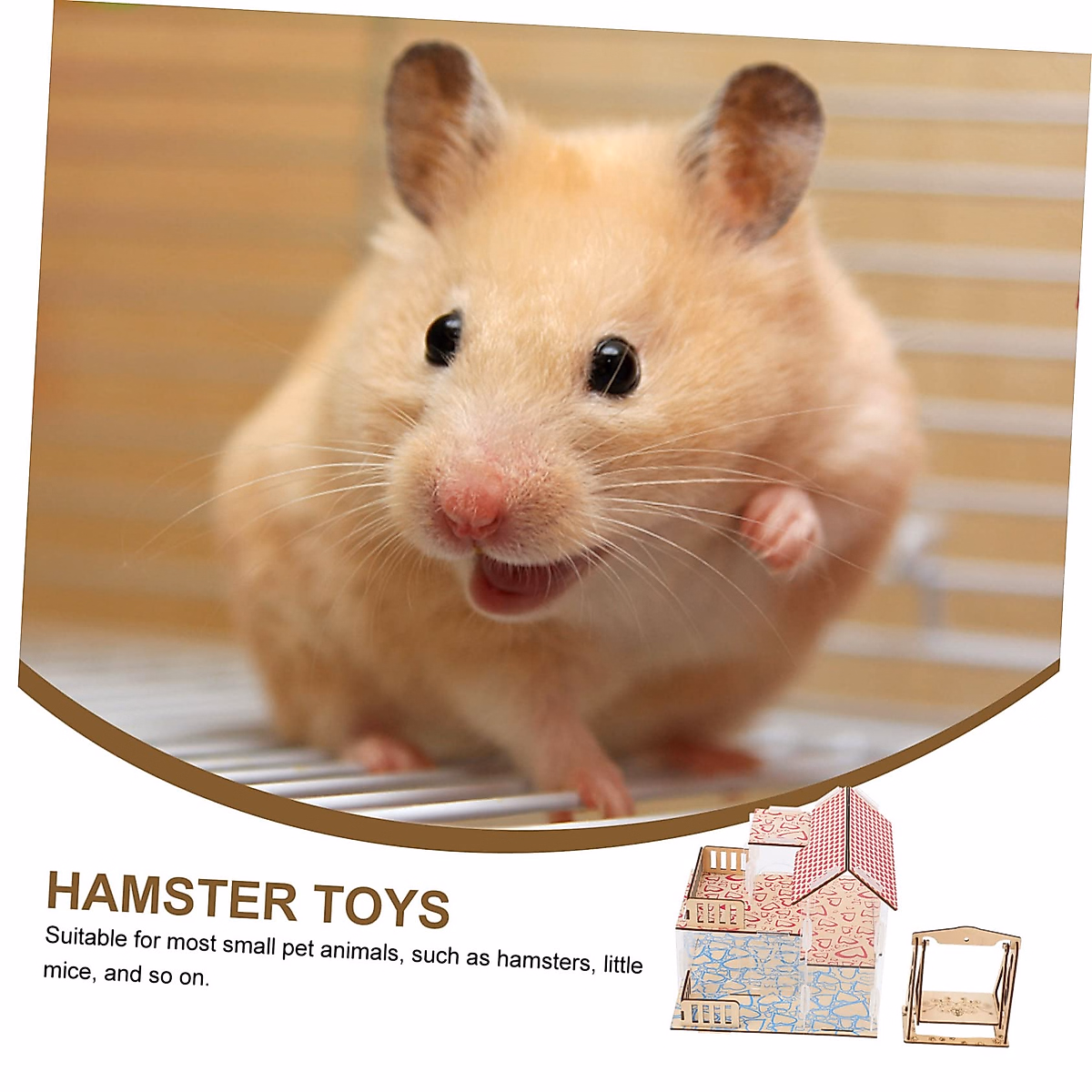 balacoo 1 Set Hamster Villa Gerbil Hideout Small Animal Play Toys Tunnel House Guinea Pig Hideout Guinea Pig Hideaway Hedgehog Hut Hamster Hut Rat Playground Guinea Pig Cage Acrylic Wooden