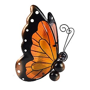 Garden Butterfly Figurines Solar Lights Outdoor Decorative | Metal Yard Art Decor Statue Outdoor Decorations for Patio, Yard, Lawn Ornaments | Garden Gift for Mom's Day, Housewarming, Festival