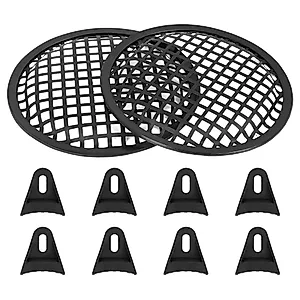 X AUTOHAUX 2pcs 6.5" Black Car Audio Speaker Cover Metal Mesh Subwoofer Grill Horn Guard