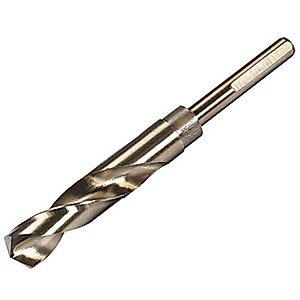 uxcell Reduced Shank Twist Drill Bits 17.5mm High Speed Steel 6542 with 10mm Shank for Stainless Steel Alloy Metal Plastic Wood