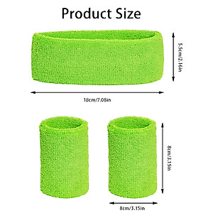 Dxhycc 80s Workout Costume Headband Wristband Set Neon Fanny Pack Running Headband Wristbands and Slouch Socks for Yoga Running Hiking Traveling Green
