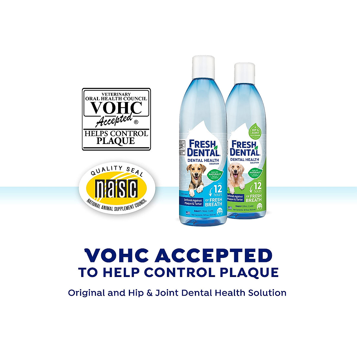 Naturel Promise Fresh Dental Water Additive - Dental Health Solution for Dogs - Easy to Use - Helps Clean Teeth - Freshens Breath Up to 12 Hours - No Brushing Required - 18 Fl Oz, 1 Pack