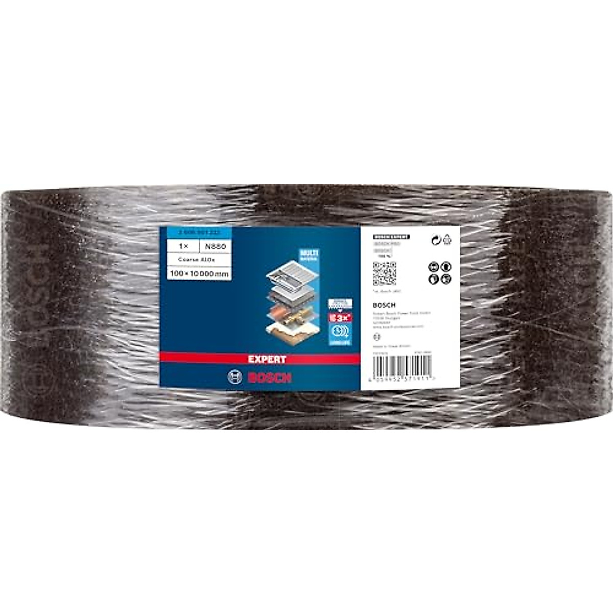 Bosch Professional 1x Expert N880 Fleece Roll (for Steel Sheets, Width 100 mm, Length 10 m, Accessories Hand Sanding)