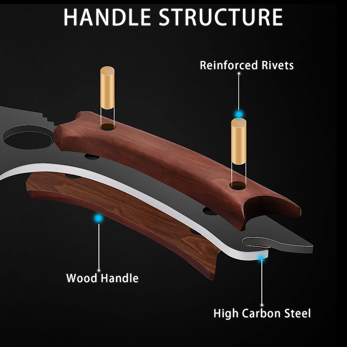 Meat Cleaver, 10 inch Black Meat Cleaver Boning Knife, Chef Chopping Butcher Cooking Knife, High Carbon Steel Sharp Kitchen Viking Knife with Sheath Gift Box Bottle Opener for Outdoor BBQ Camping