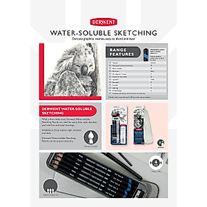 Derwent Sketching Wallet, 17 Pieces Per Set (2300218),Grey