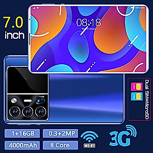 Uklsqma Tablet Laptop, HD Tablet WiFi Bluetooth Voice Call Game for Android Tablet, 7inch IPS Display Screen,WiFi,1GB RAM+16GB ROM,4000mah,Android 6.0 System