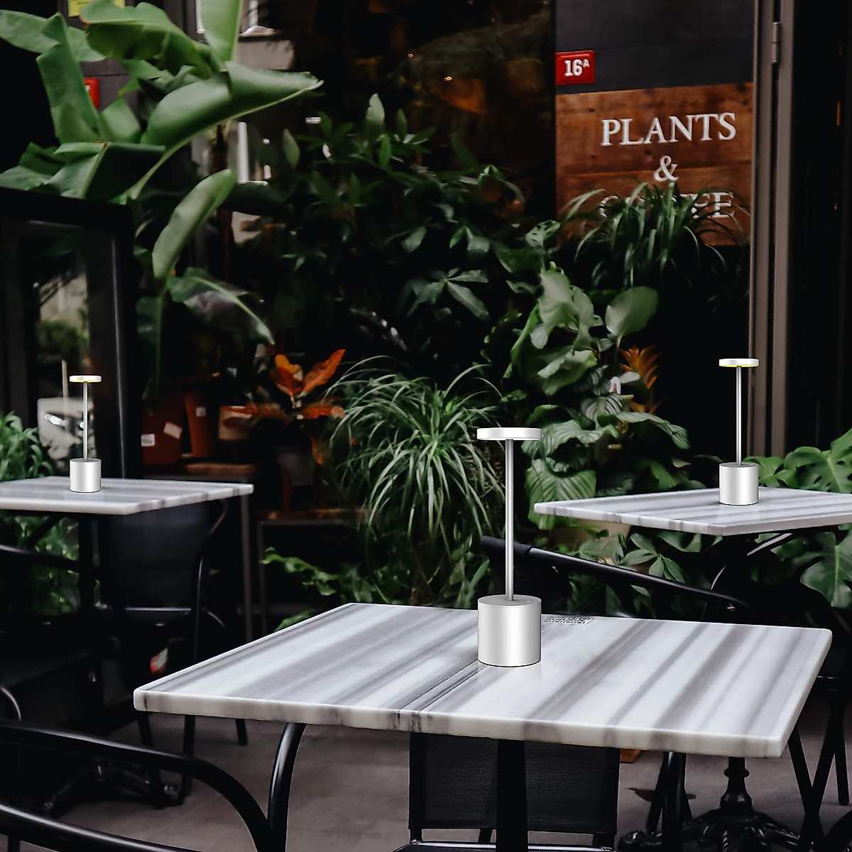 2 Pack Cordless LED Table Lamp, 5000 mAh Rechargeable Battery 3 Lighting Modes Dimmable Light Portable Desk Lamps, for Restaurant, Terrace (Brown)