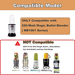 2 Pcs Set Juicer Mixer Flat Milling Blade Compatible for Magic Bullet Blender Model MB1001 Replacement Blender Part