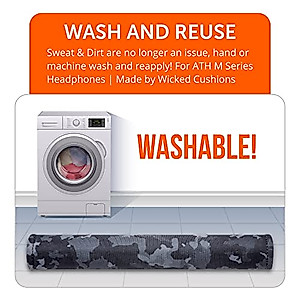 WC PadZ & BandZ Bundle - Replacement Earpads and Headband Cover for ATH M50X and M Series Headphones | Black Camo Pack