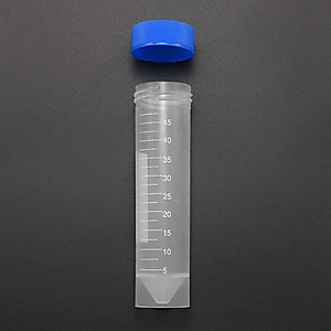 uxcell 10 Pcs 45ml Plastic Centrifuge Tubes with Screw-on Cap, Polypropylene Graduated Micro Centrifuge Tube, Self Standing, Blue, Storage Container for Beads Sample Lab