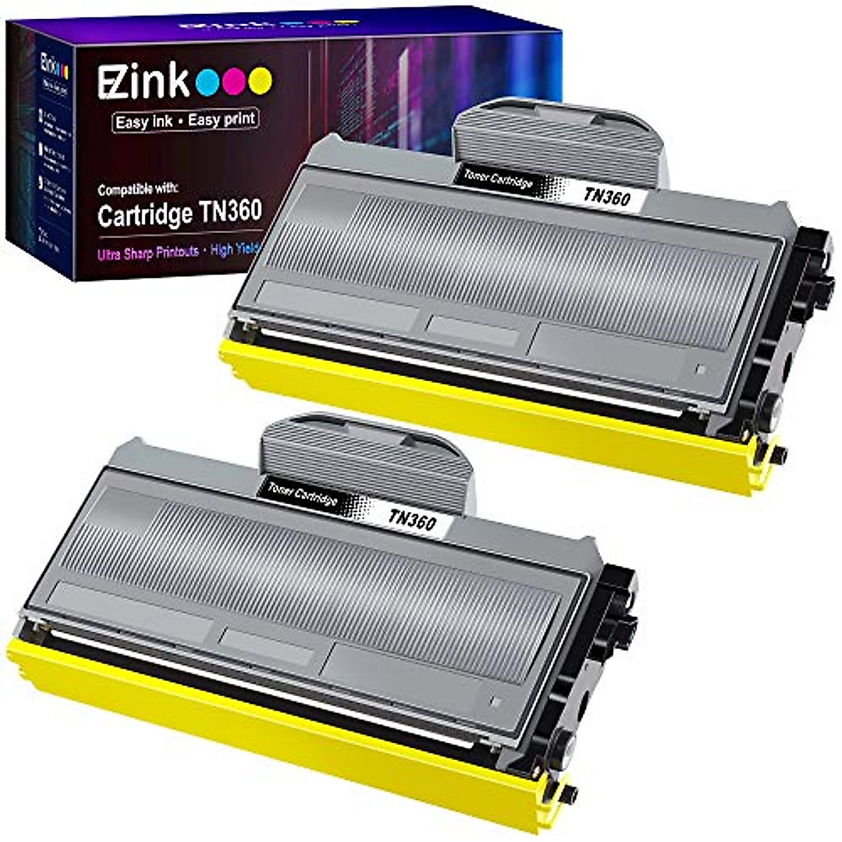 E-Z Ink(TM Compatible Toner Cartridge Replacement for Brother TN330 TN360 TN-330 TN-360 High Yield Compatible with DCP-7040 DCP-7030 MFC-7840W HL-2140 MFC-7340 MFC-7440N HL-2170W HL-2150N (2 Black)